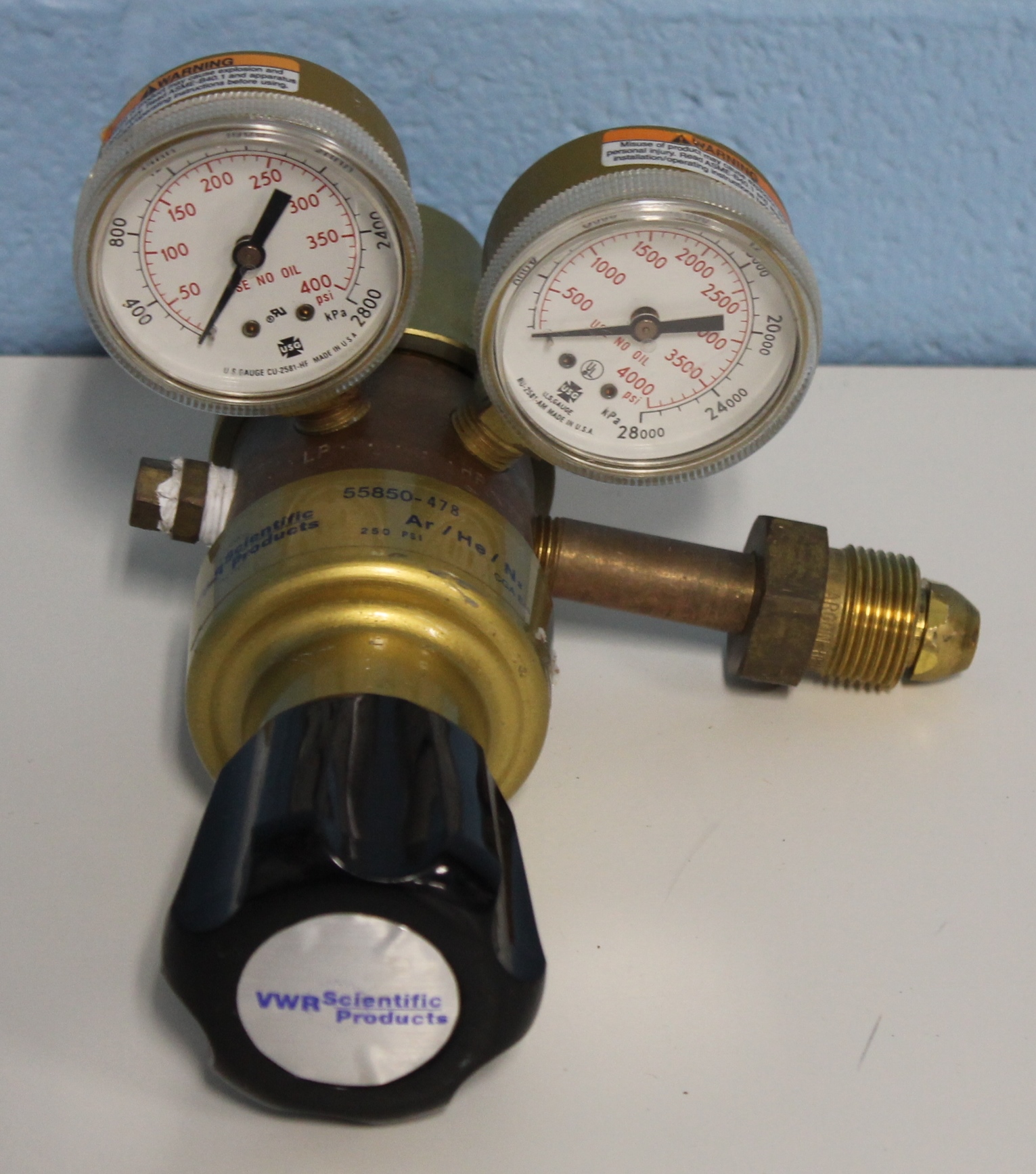 VWR Scientific Multistage Gas Regulator W/ Neoprene Diaphragm 55850-478 ...