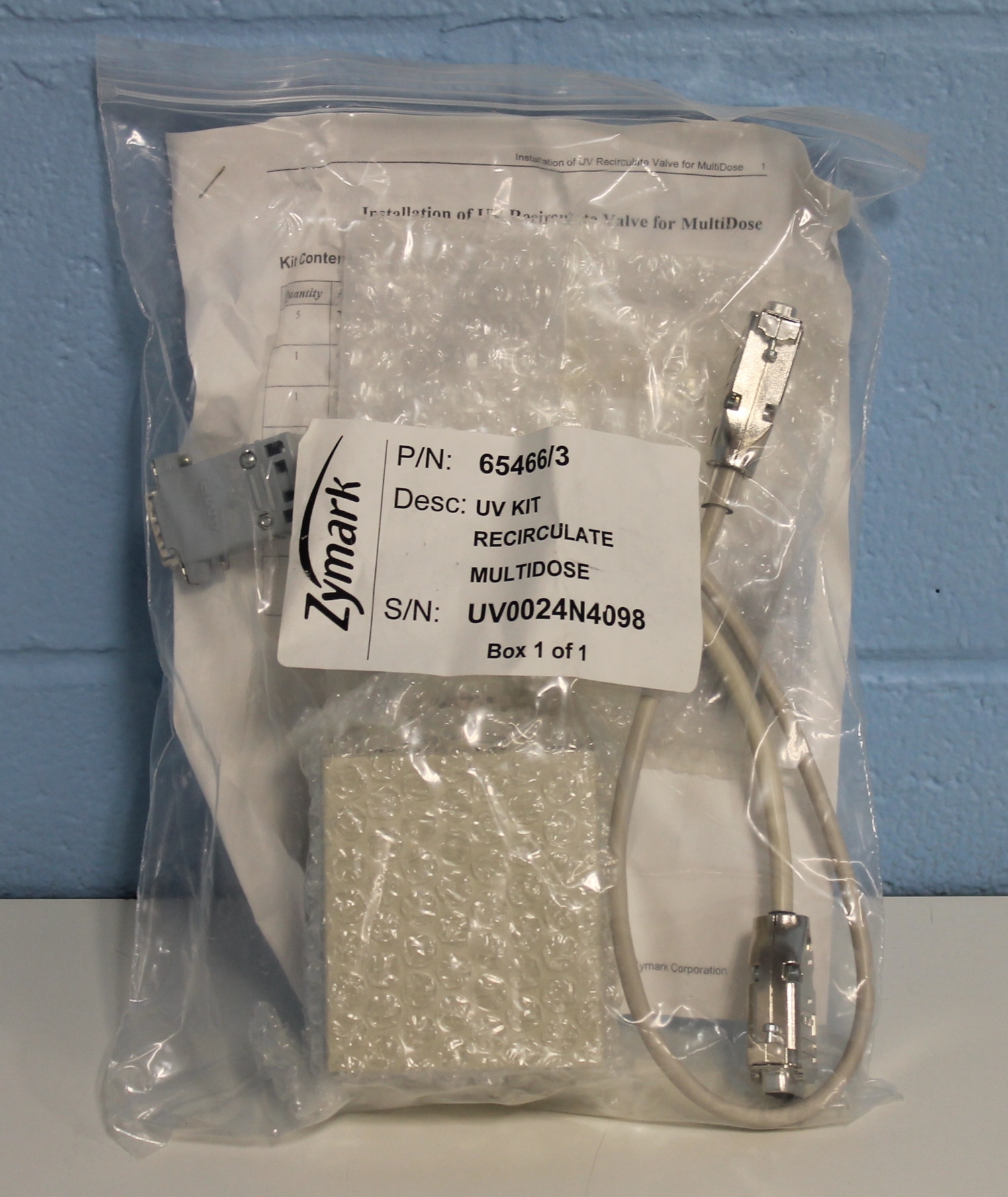 Zymark UV Kit Recirculate Multidose P/N 65466/3
